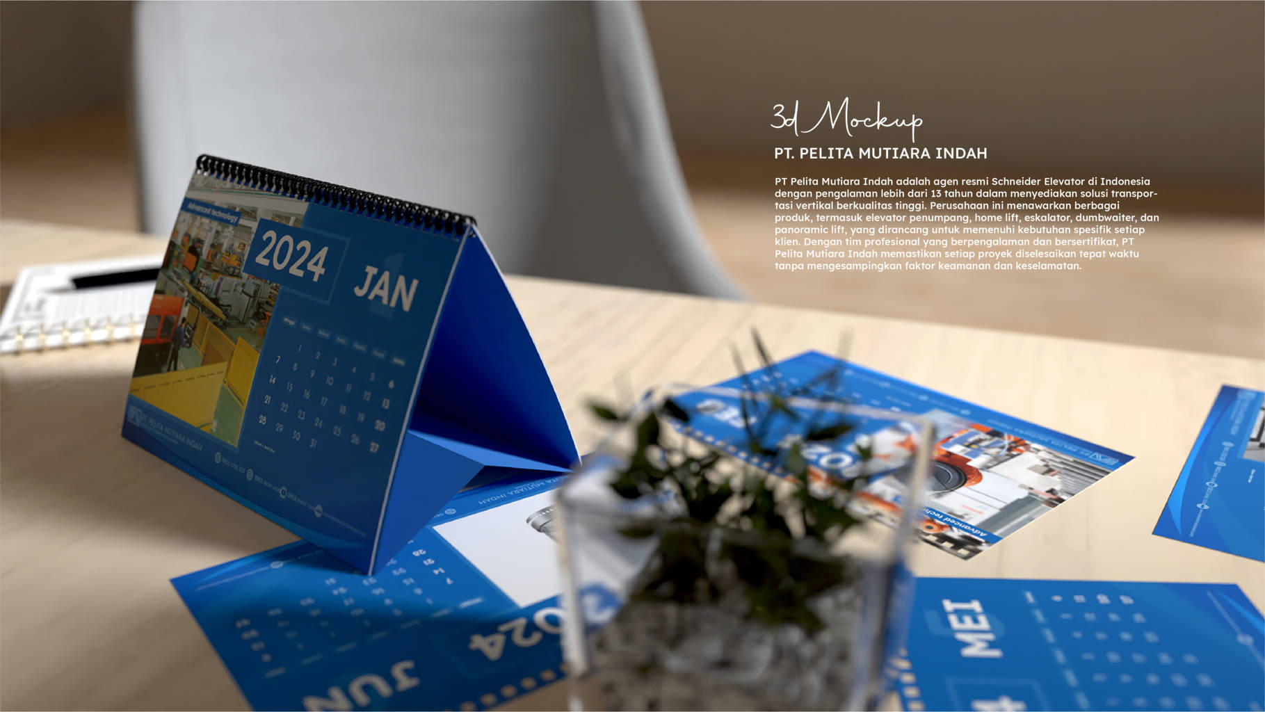 Desain Kalender Meja - PT Pelita Mutiara Indah - Si Owel Studio